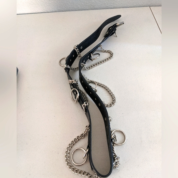 Hot Topic | Accessories | Vintage Rare Genuine Black Leather Metal ...